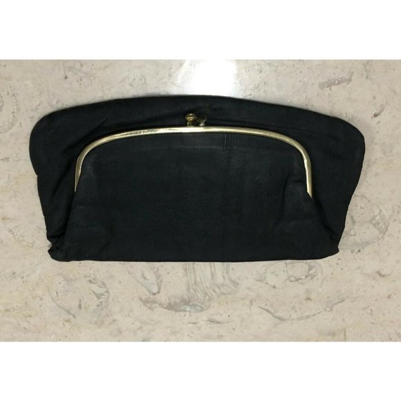 Ingber | Bags | Ingber Black Matte Satin Clutch Purse Vintage X 9 ...